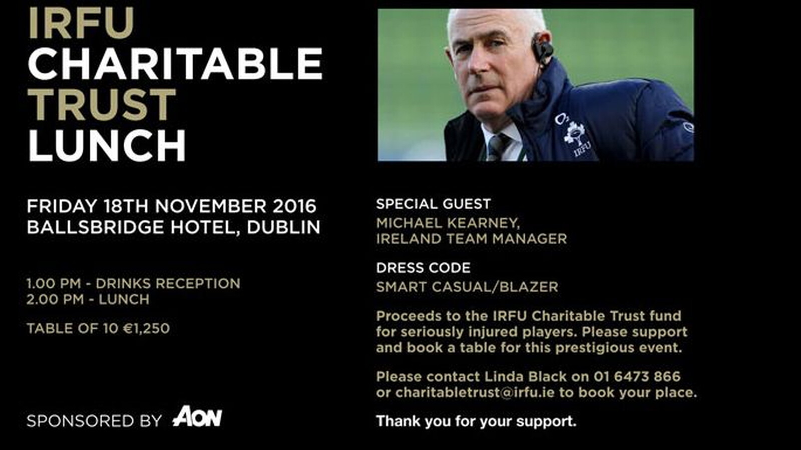 IRFU Charitable Trust Aon Lunch | Irish Rugby